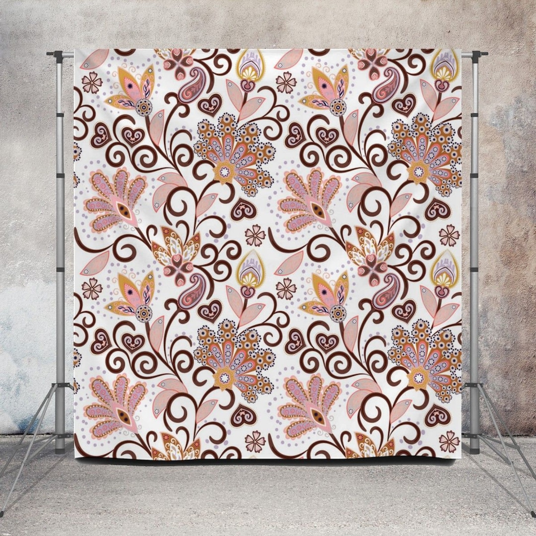 Batik Backdrops Floral Pattern Backdrop Banner Pink and - Etsy