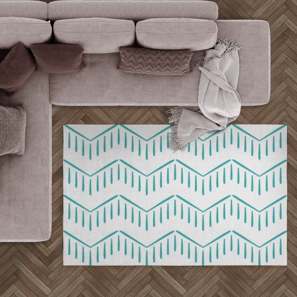 Teal White Chevron - Etsy