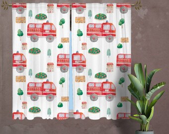 Fire Truck Window Curtains - Etsy