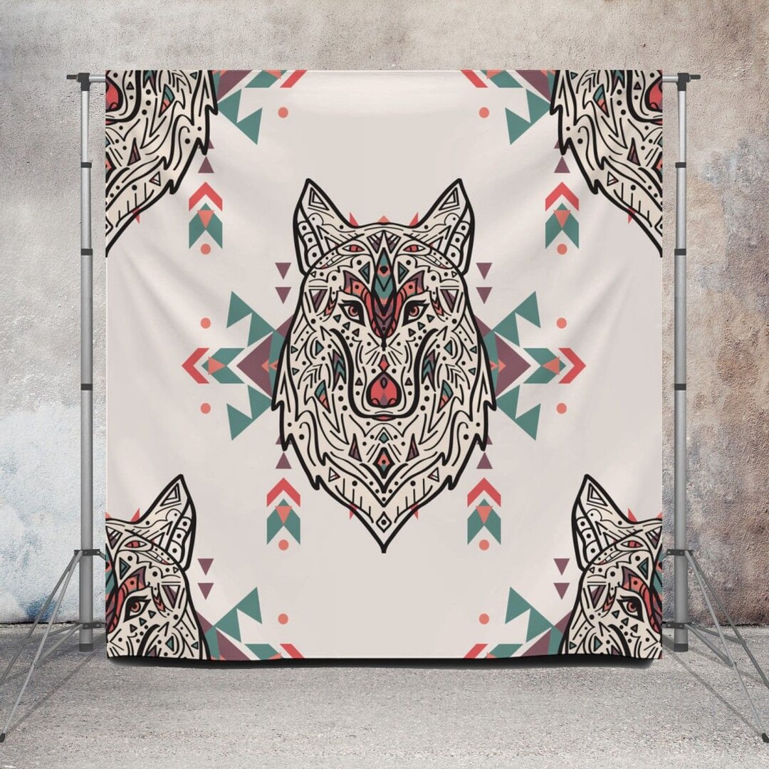 Wolf Backdrops Native Animal Backdrop Banner White - Etsy