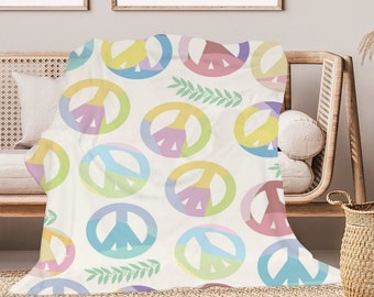 Fleece Blanket Peace Sign - Etsy