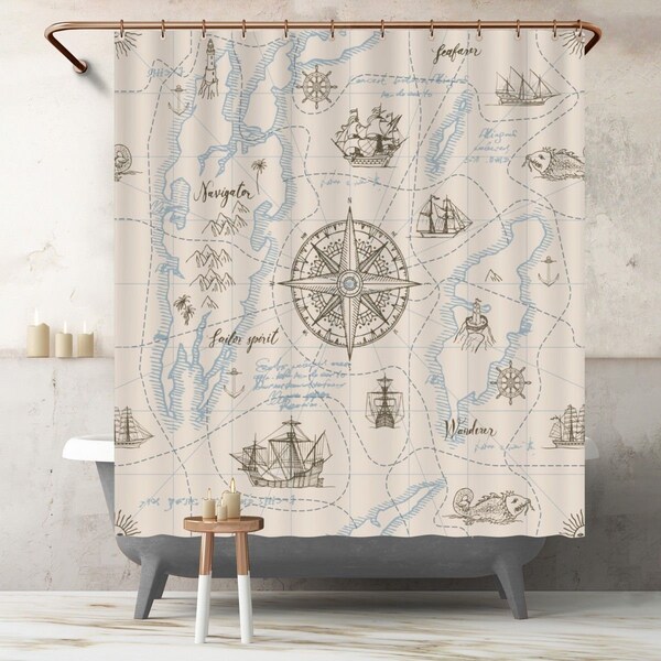Map Shower Curtain - Etsy