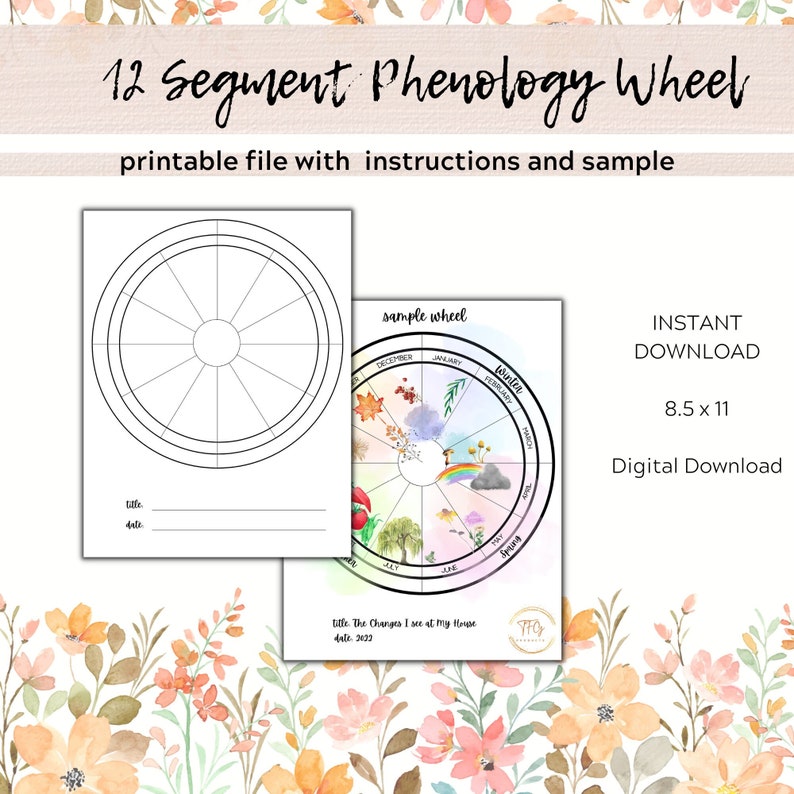 Phenology Wheel Template | Nature Study | Nature Journal | Instant ...