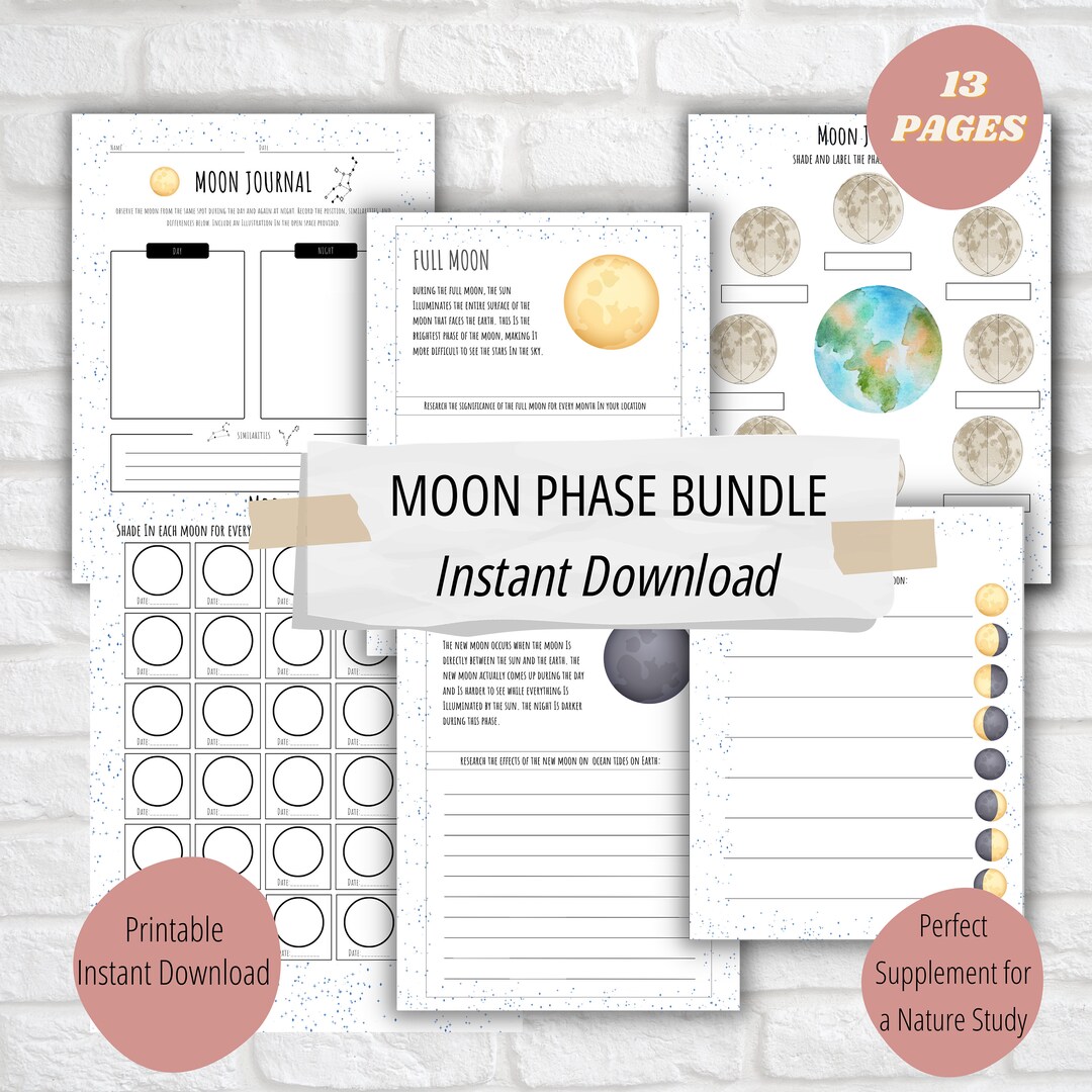 Moon Phase Worksheets | Nature Study | Moon Study | Phases of the Moon ...