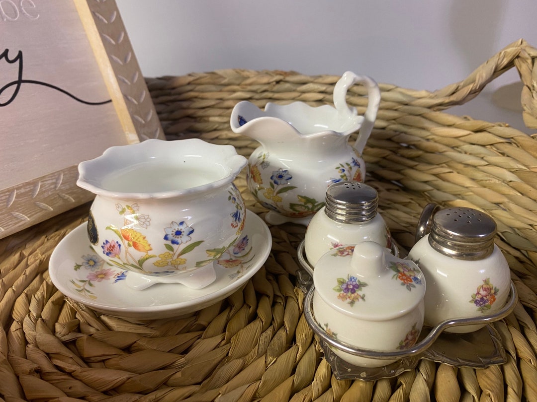 Aynsley Cottage Garden Tea Set With Salt Pepper Shakers - Etsy