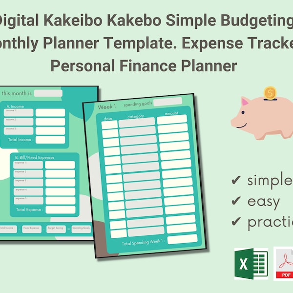 Kakeibo Template - Etsy