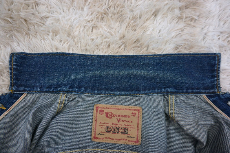 Vintage 90's Chevignon Trucker Jacket Selvedge Blue Denim XS - Etsy
