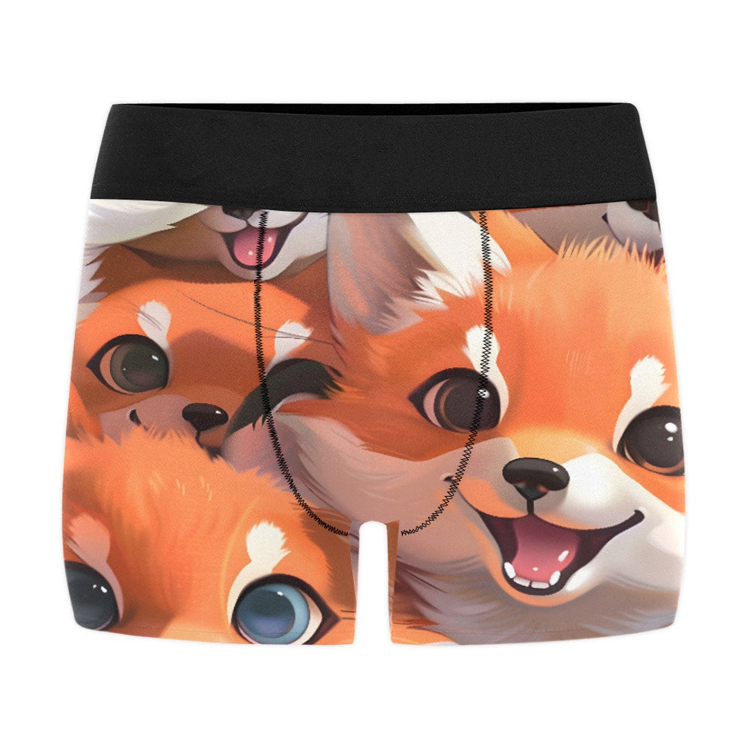 Men's Unisex Underwear Boxer Shorts Furry SFW Fox Cute Feral Therian ...