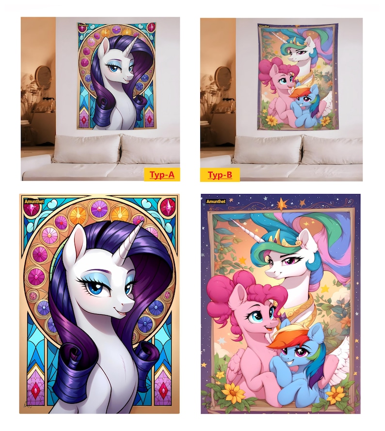 MLP 20+ Different HD Tapestry - My Little Pony - Furry Fantasy Gothic ...