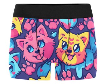 Men Underwear Boxer Short Furry Cartoon Wolf Dog Sport All Over Print ...