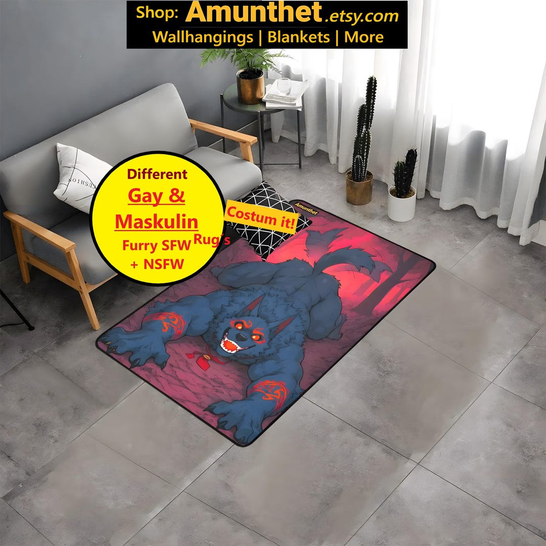 Furry Gay Rug - 20+ Designs - Gay Masculine Anthro Fursona Art - Sexy ...