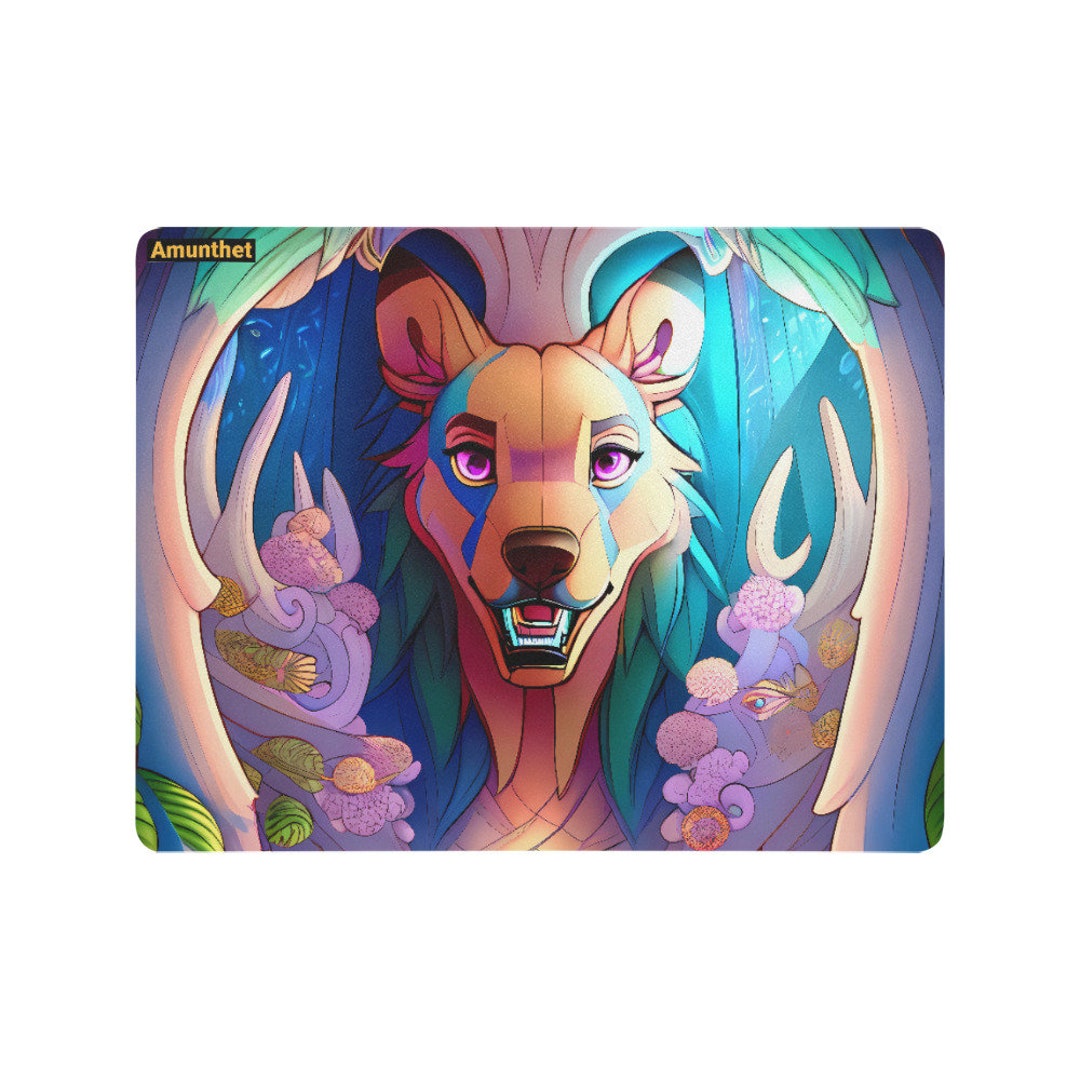 Gaming Mousepad Customizable PC Furry Bear Cartoon Native American Blue ...