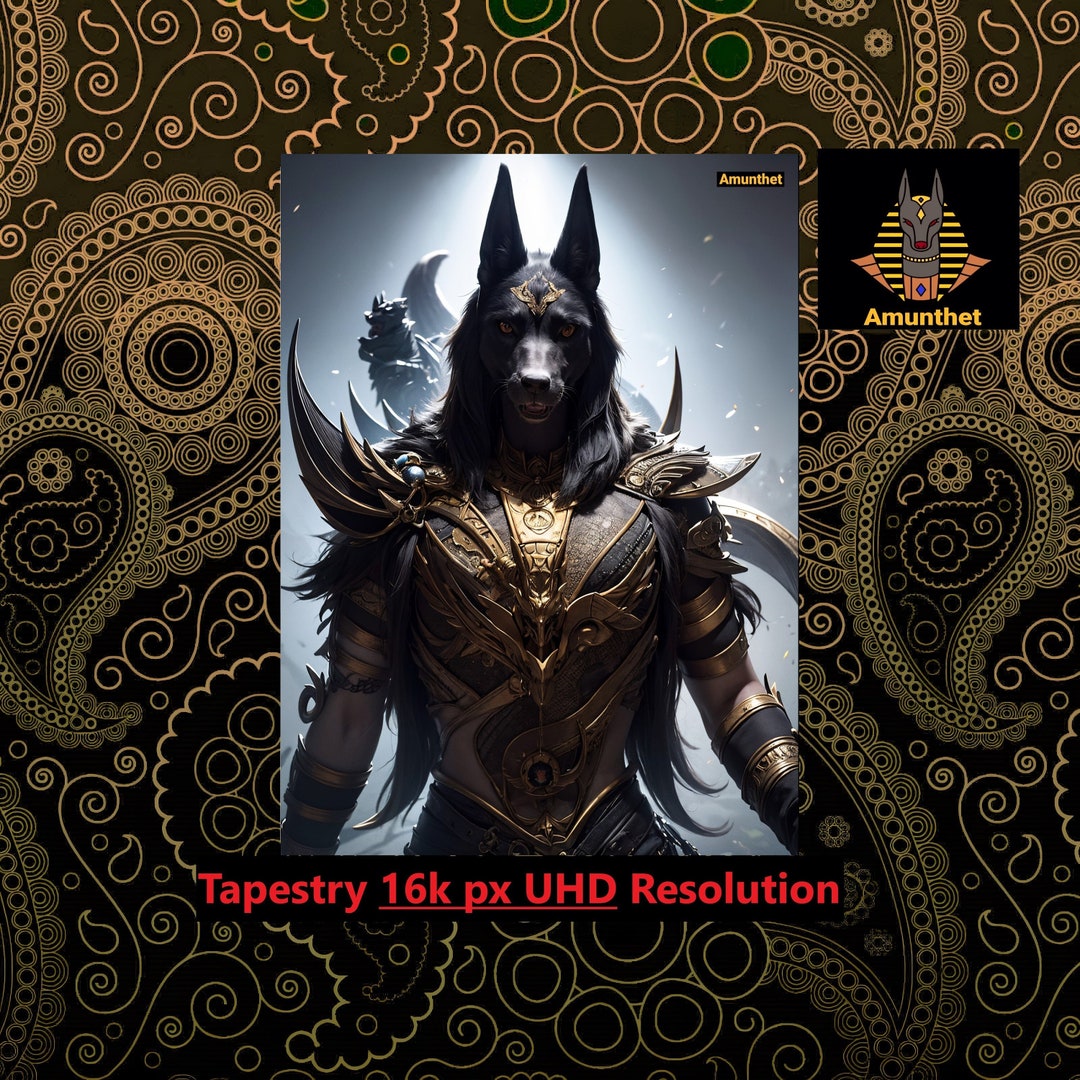 Big UHD Wall Towel 200 X 150 Cm Furry Anubis God of Death Duat Egypt ...