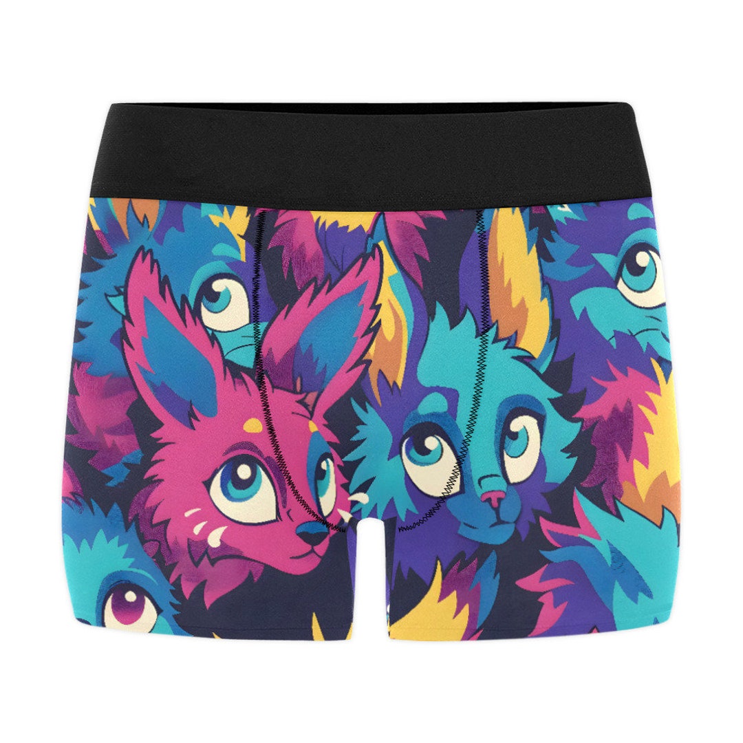 Men Underwear Boxer Short Furry Fox Cute Cartoon Fursona Sport All Over ...
