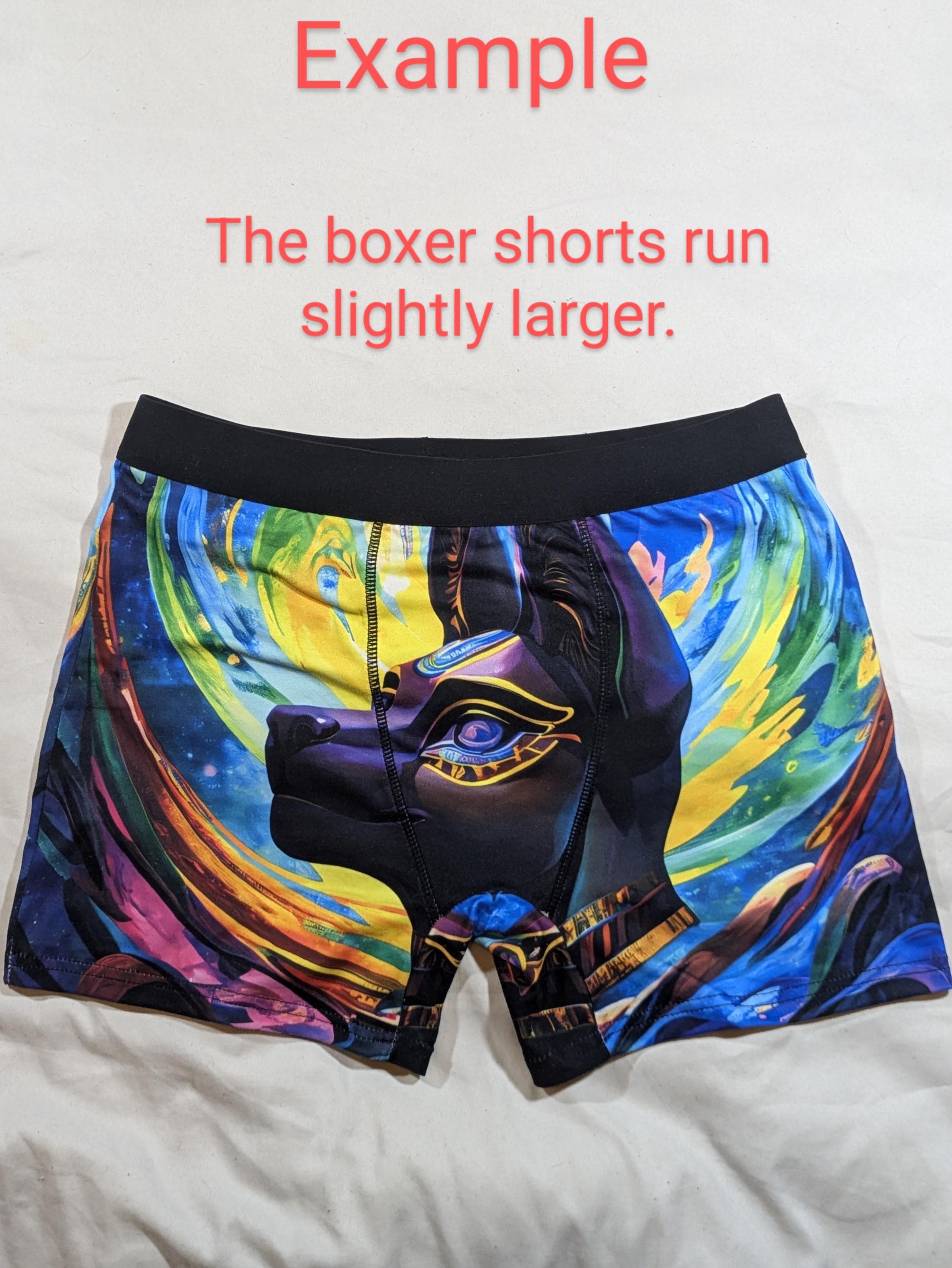 Men's Underwear Boxer Shorts Furry Crazy Wolf Fursona Blue Heart Canine ...