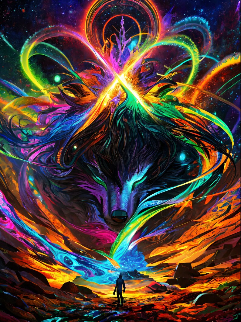 Mouse Pad Gaming Costum Pc Furry Wolf Psy Psycedelic - Etsy