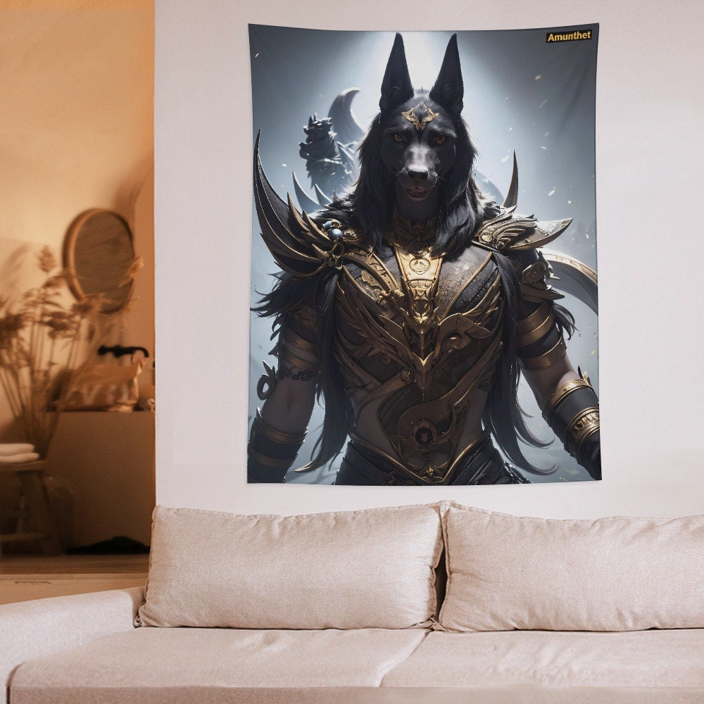 Big UHD Wall Towel 200 X 150 Cm Furry Anubis God of Death Duat Egypt ...