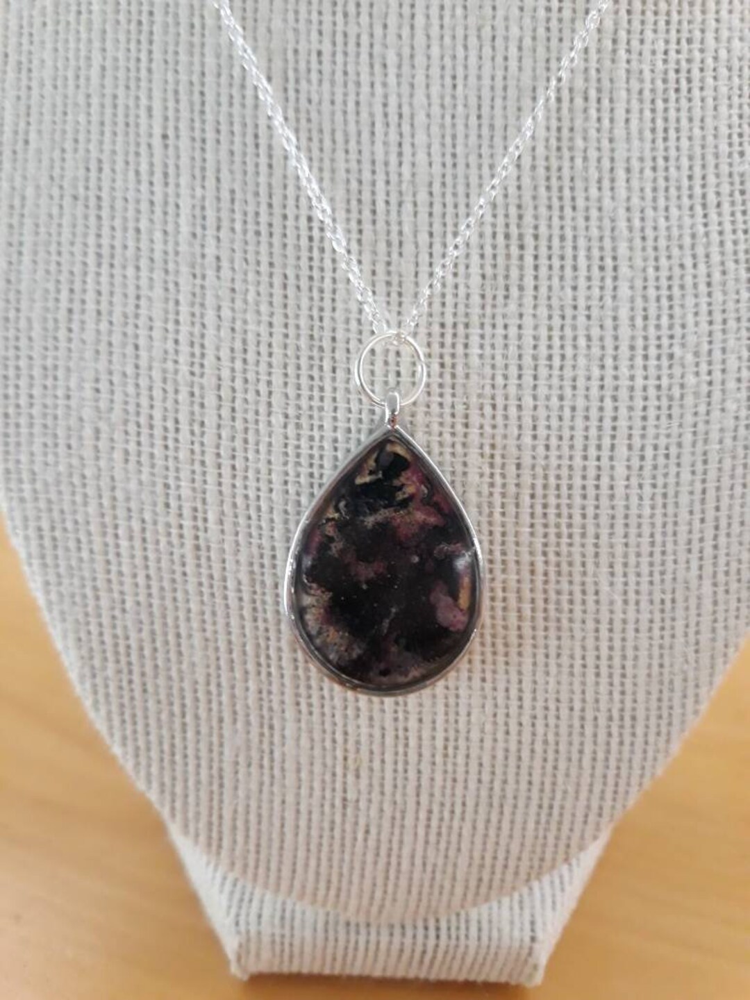 Wax Drip Pendant in Silver Bezel, Handmade, Jewelry, Accessories, Resin ...