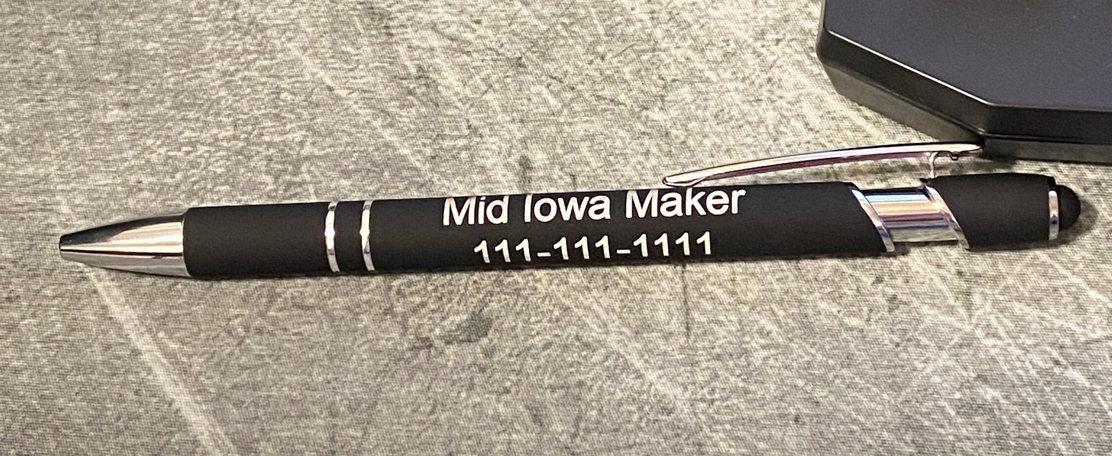 50 Custom Black Rubberized Ballpoint Pen With Stylus Tip - Etsy