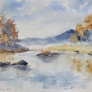 Still Waters at Dawn. Original Watercolour 15x11 Inches. UNFRAMED - Etsy