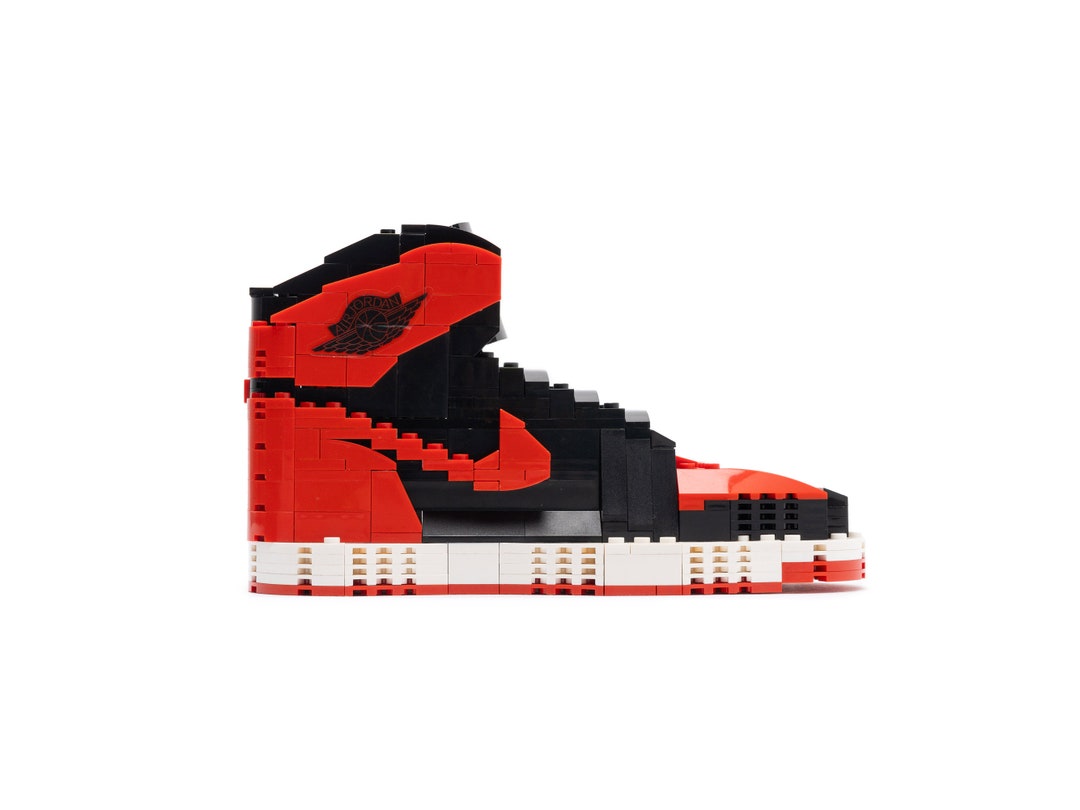 Sneaker Bricks AJ1 bred Black Cement Hand Crafted Building Blocks ...
