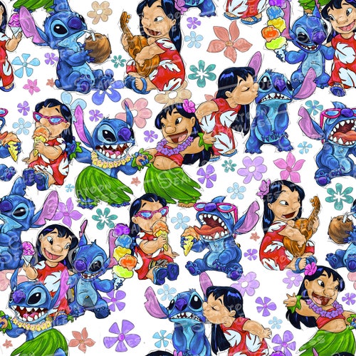 Lilo and Stitch Digital Seamless Pattern - Etsy