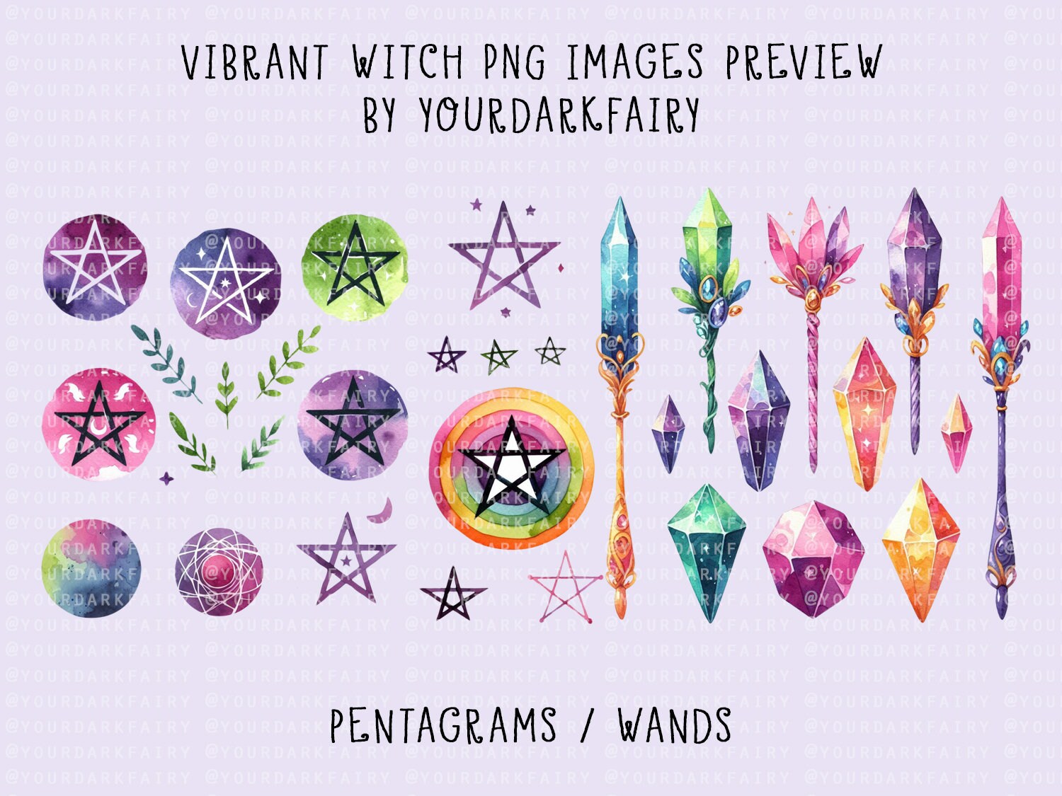 Vibrant Witch Watercolor Clip Art Pngs 120 Halloween Stock Images ...