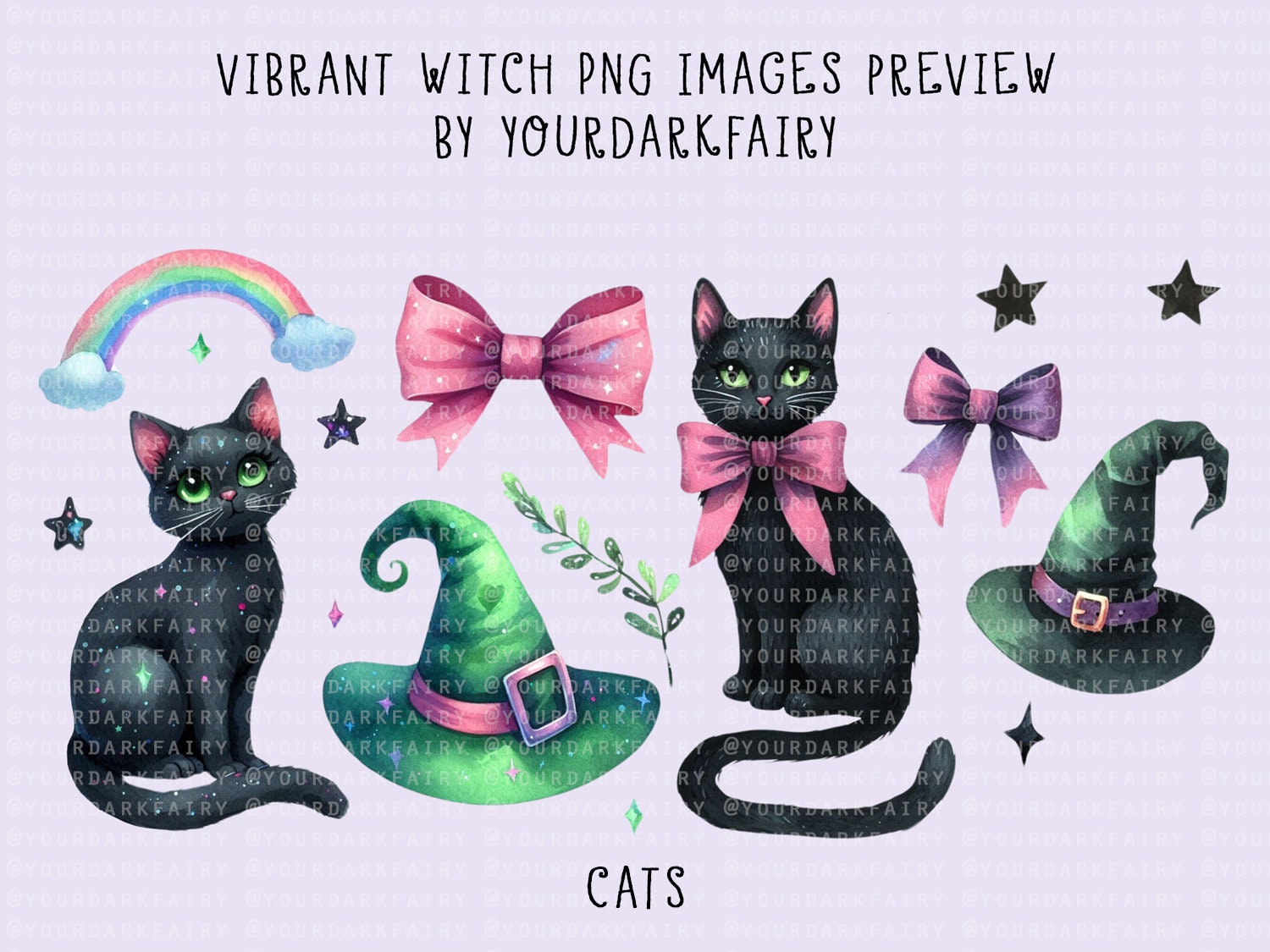 Vibrant Witch Watercolor Clip Art Pngs 120 Halloween Stock Images ...