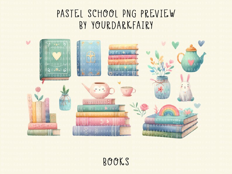 Pastel School Watercolor Clipart PNG / SVG - 85+ Back to School Image ...