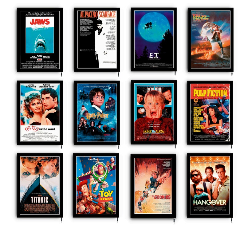Movie Posters Illuminated Light Framed Lightbox Led Sign Home Cinema ...