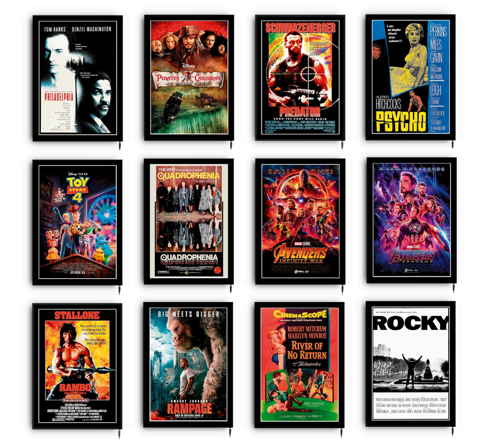 Movie Posters Illuminated Light Framed Lightbox Led Sign Home - Etsy