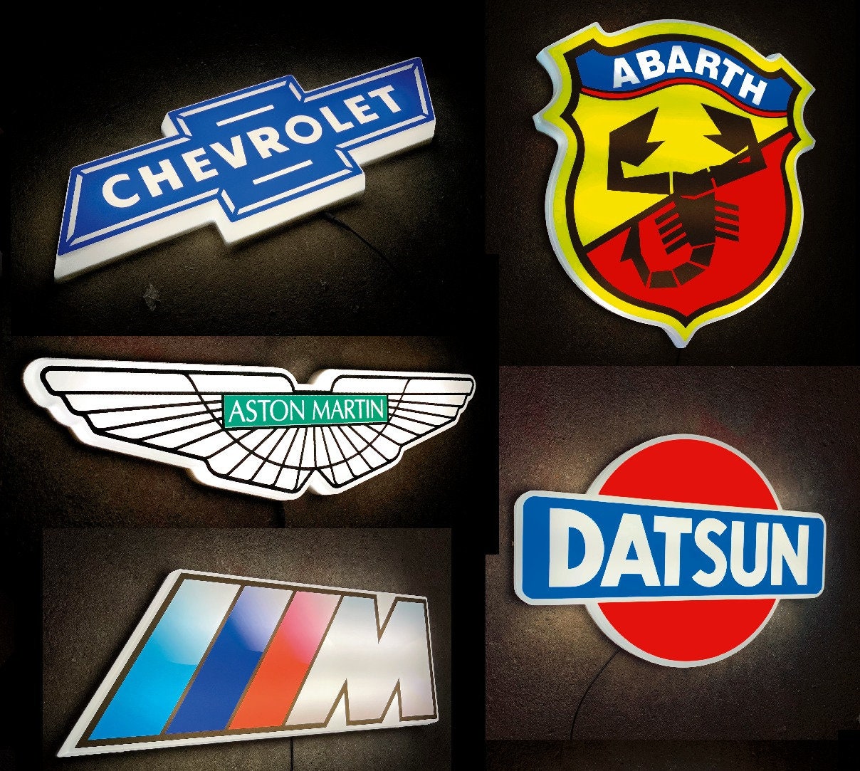 Shaped Car / Bike Led Illuminated Wall Signs Garage / Games Room / Pub ...