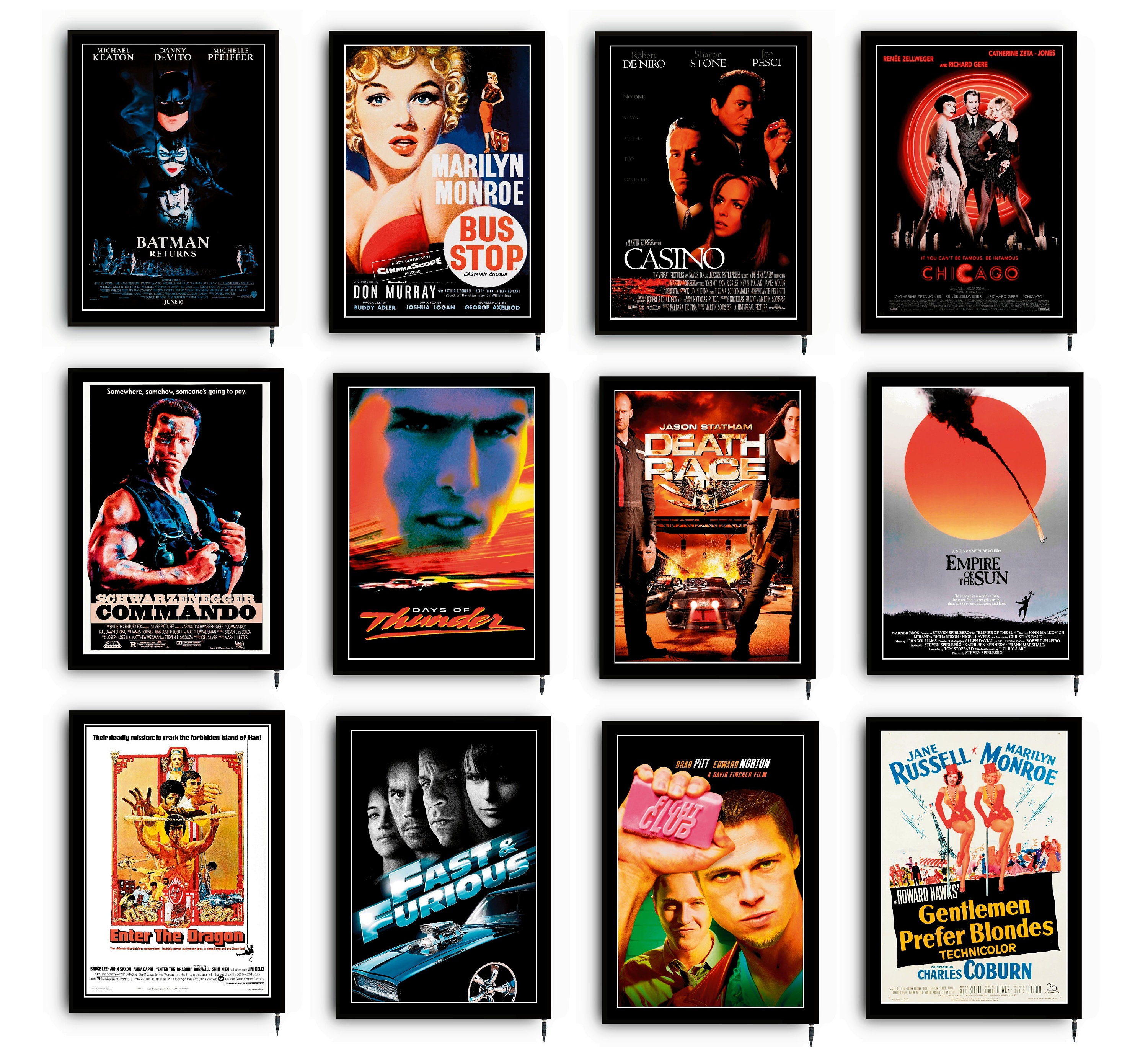 Movie Posters Illuminated Light Framed Lightbox Led Sign Home - Etsy UK