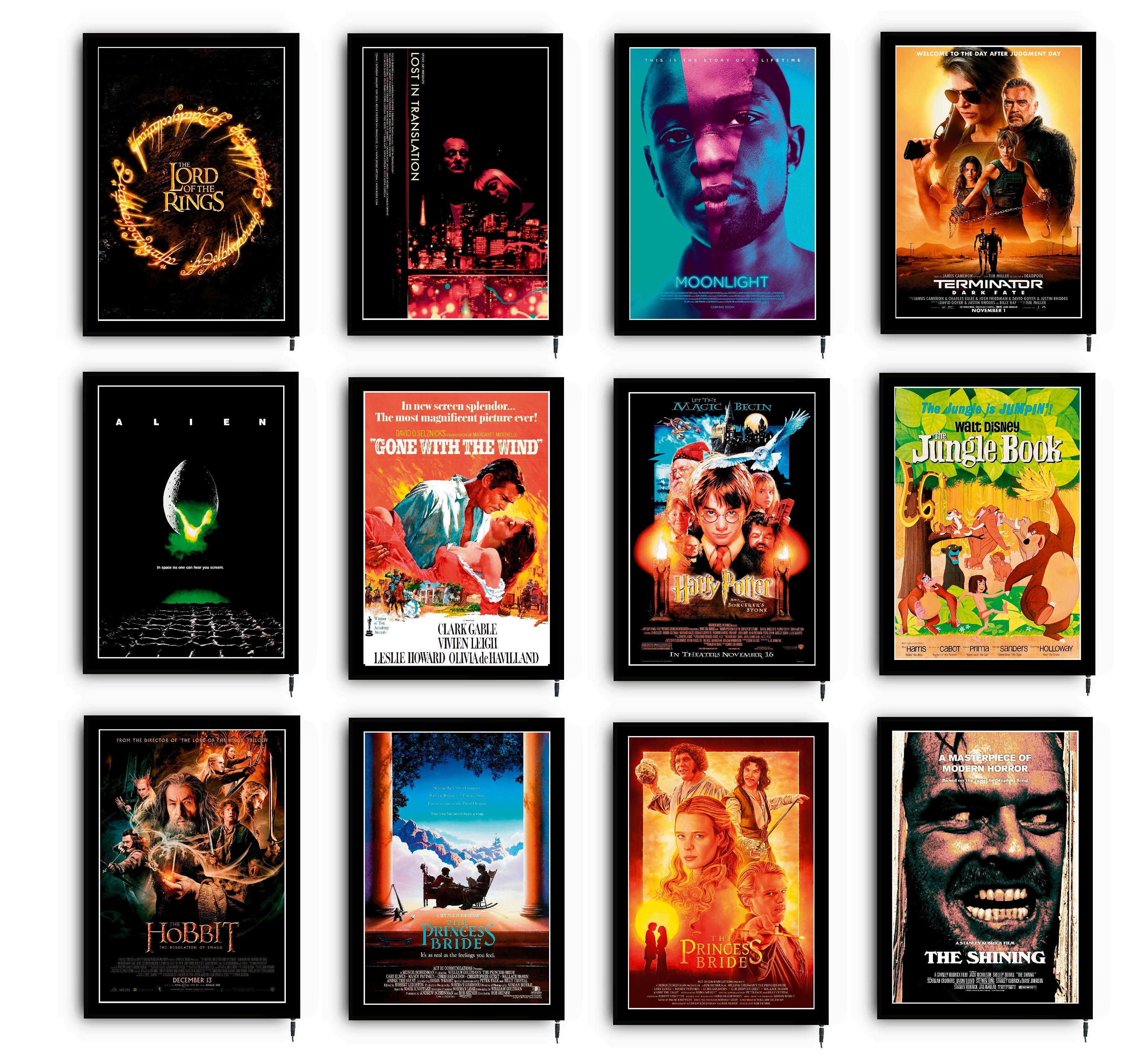 Movie Posters Illuminated Light Framed Lightbox Led Sign Home - Etsy UK