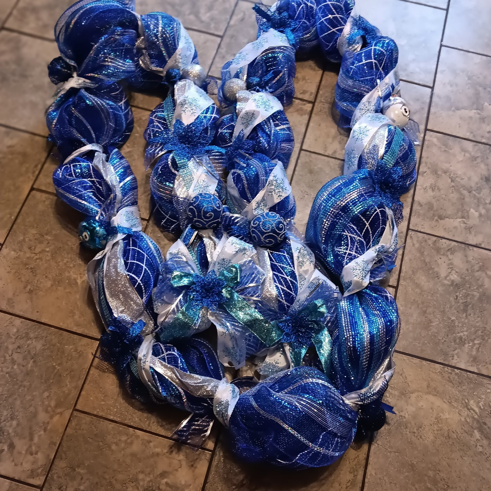 Blue Christmas Garland - Etsy