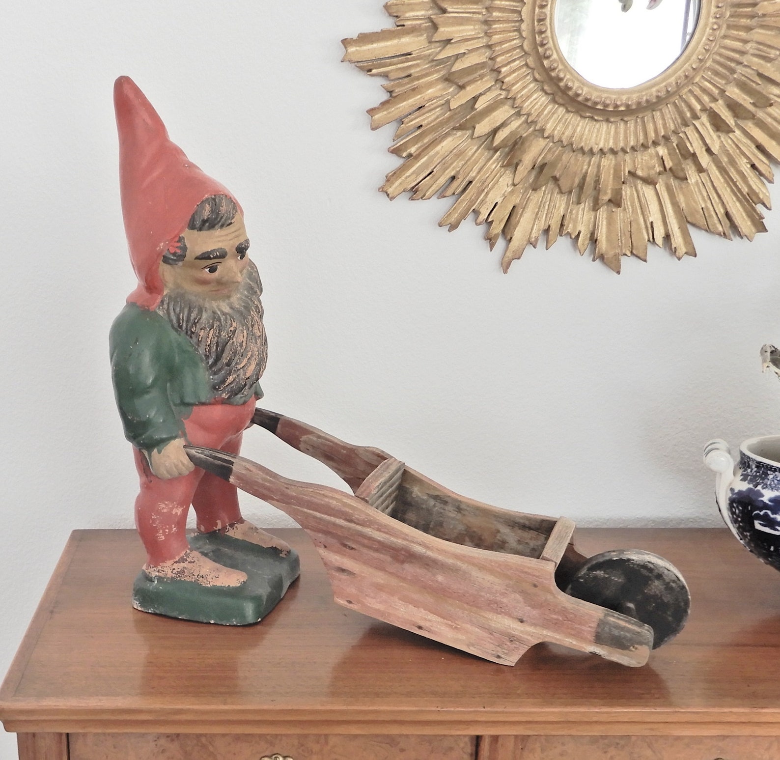 Antique Dwarf Pushing a Wheel Barrow, Papier Mâché - Etsy