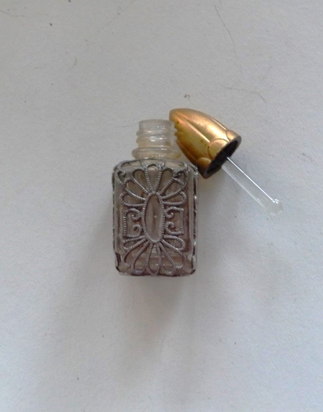 Old Miniature Perfume Bottle, Czechoslovakia, Dresser Bottle, Encassed ...