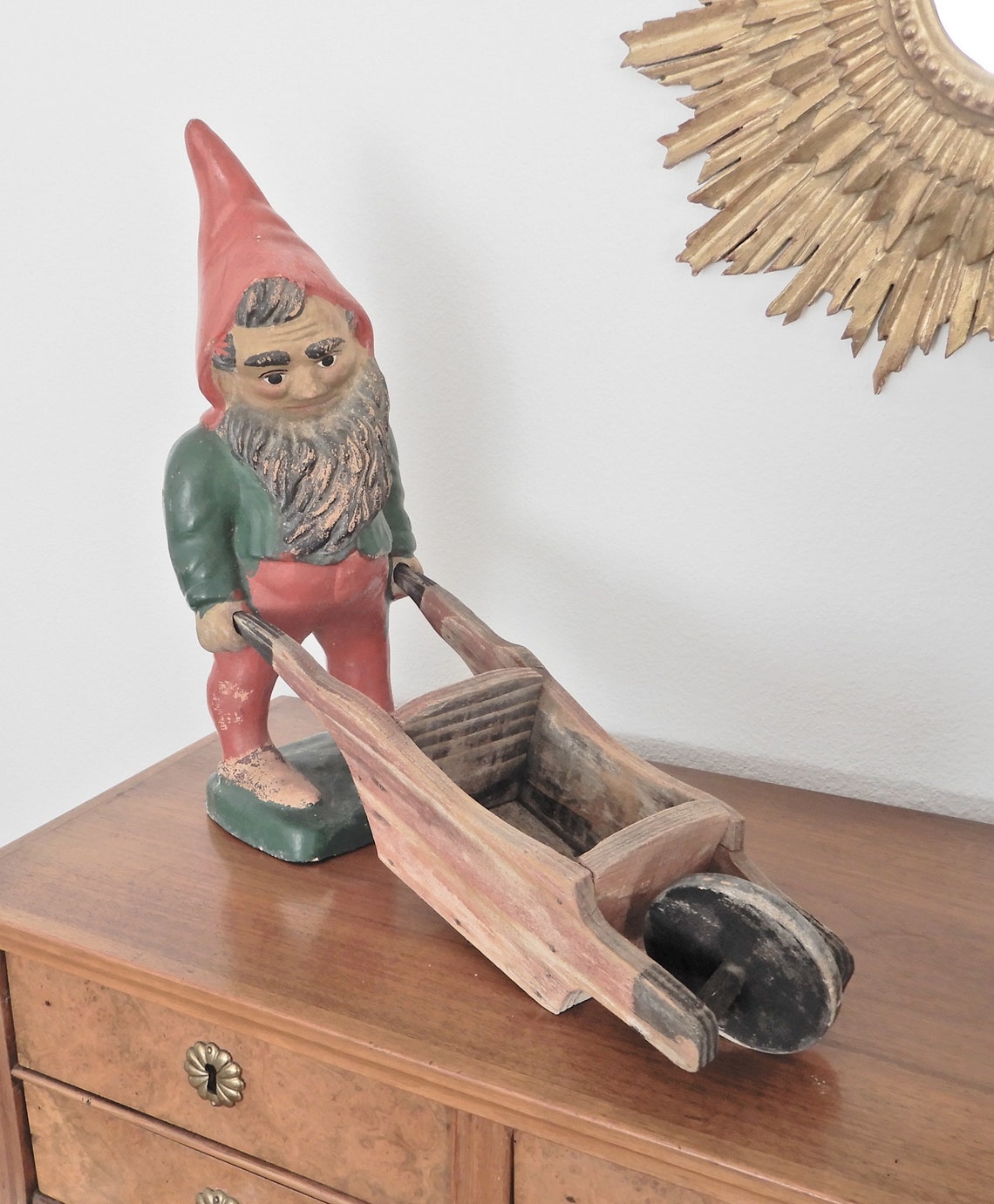 Antique Dwarf Pushing a Wheel Barrow, Papier Mâché - Etsy
