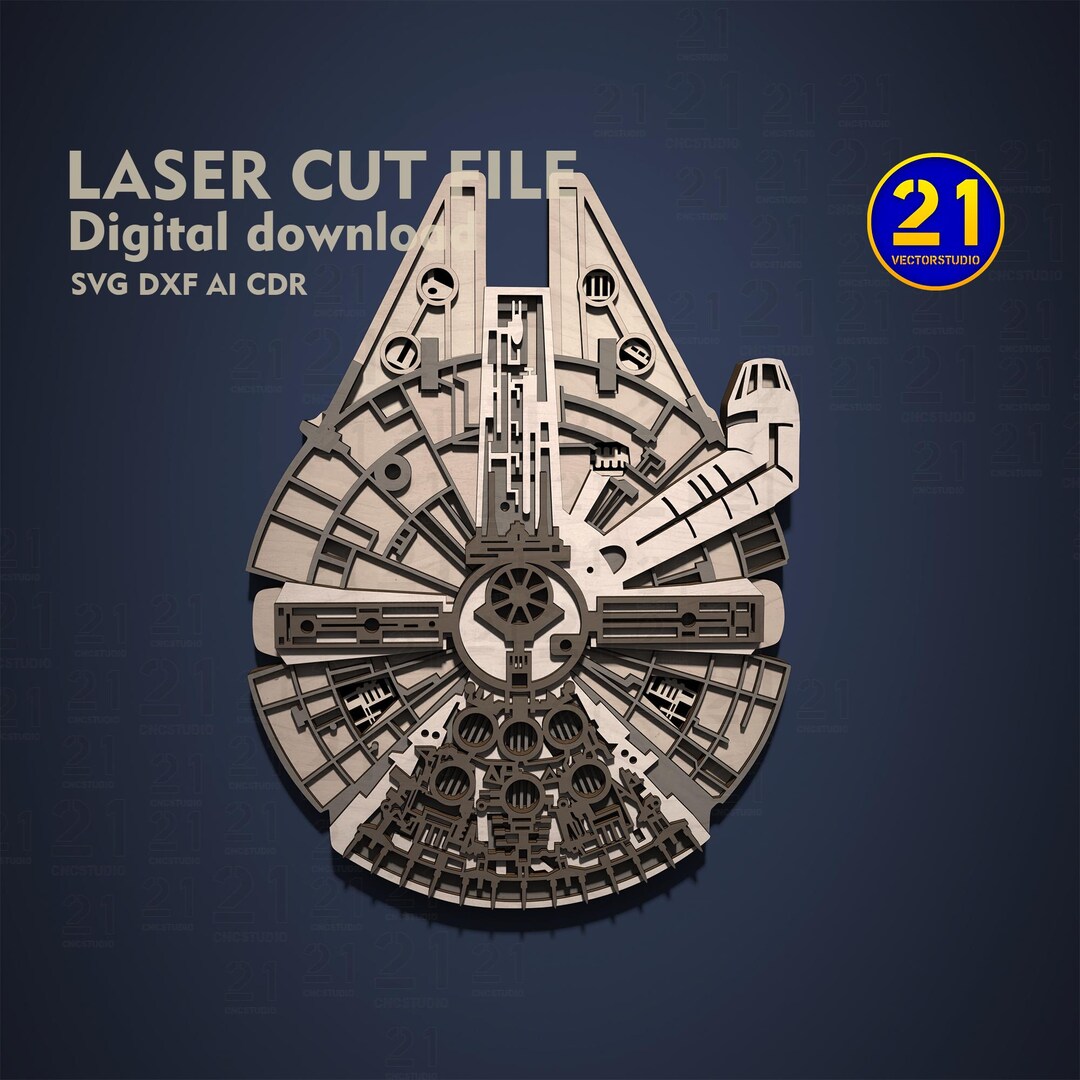 Space Falcon Multilayer Wall Art | Sci-fi Inspired Laser Cut File ...