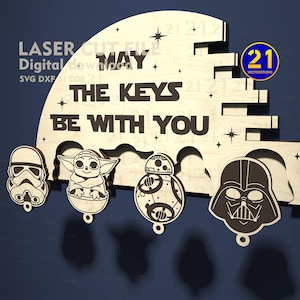 Star Wars Key Holder Laser Cut File: "may the Keys Be With You ...
