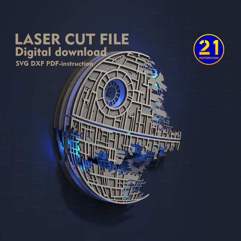 Death Star Laser Cut Files | 5 Layers | Star Wars Inspired | Digital ...