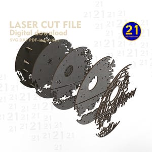 Death Star Laser Cut Files | 5 Layers | Star Wars Inspired | Digital ...