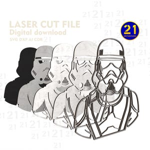 Stormtrooper Multilayer Laser Cut File | 5 Layers | SVG DXF Digital ...