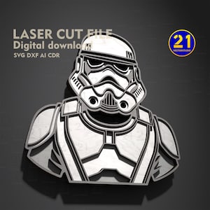Stormtrooper Multilayer Laser Cut File | 5 Layers | SVG DXF Digital ...