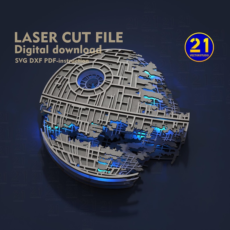 Death Star Laser Cut Files | 5 Layers | Star Wars Inspired | Digital ...