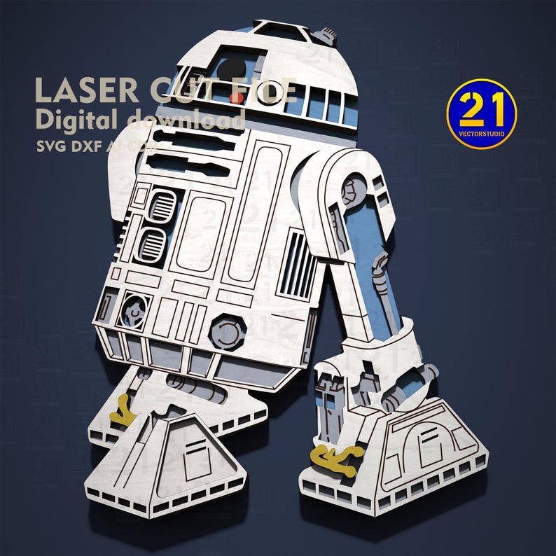 R2-D2 Layered Laser Cut File | 4 Layers | SVG DXF Digital Download - Etsy