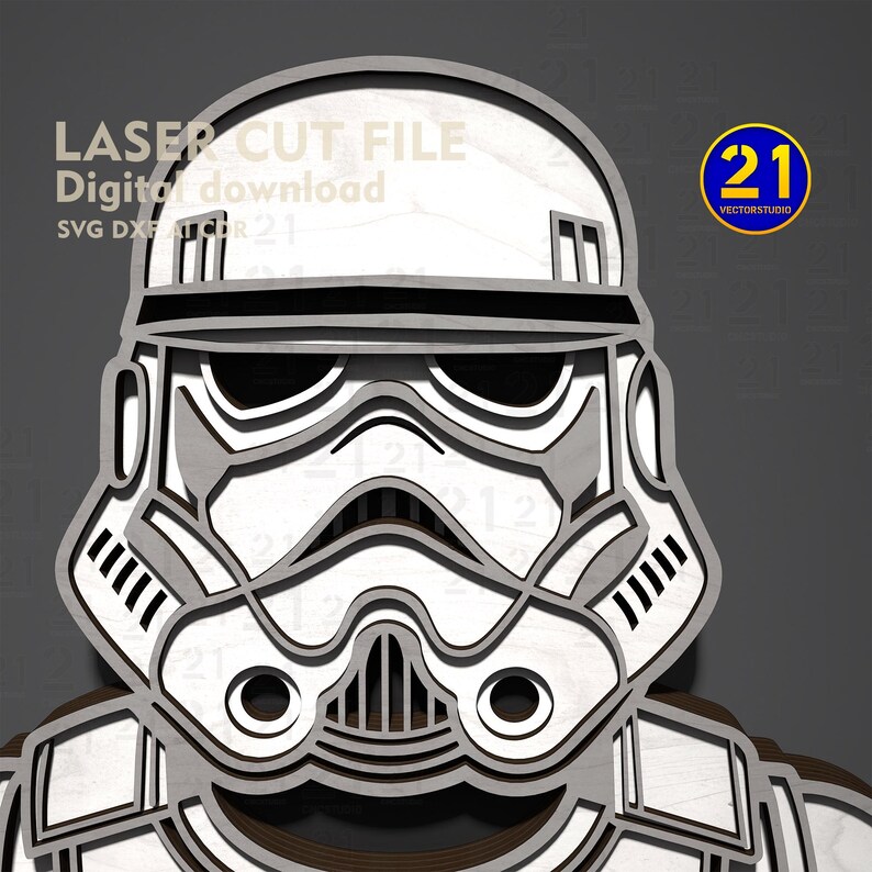 Stormtrooper Multilayer Laser Cut File | 5 Layers | SVG DXF Digital ...