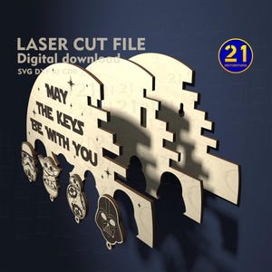 Star Wars Key Holder Laser Cut File: "may the Keys Be With You ...