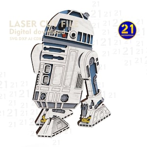 R2-D2 Layered Laser Cut File | 4 Layers | SVG DXF Digital Download - Etsy