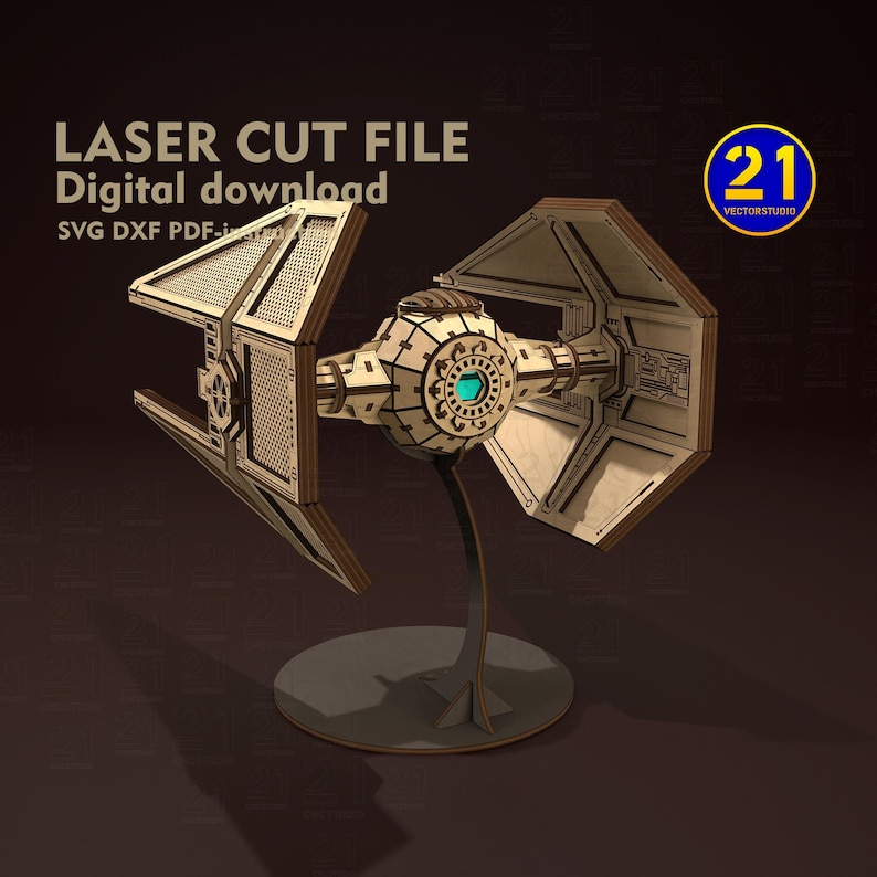 Galaxy Interceptor 3D Laser Cut Model | Sci-fi Starfighter | Digital ...